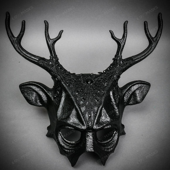 ILOVEMASKS | Accessories | Antler Deer Textured Horn With Laces Devil ...